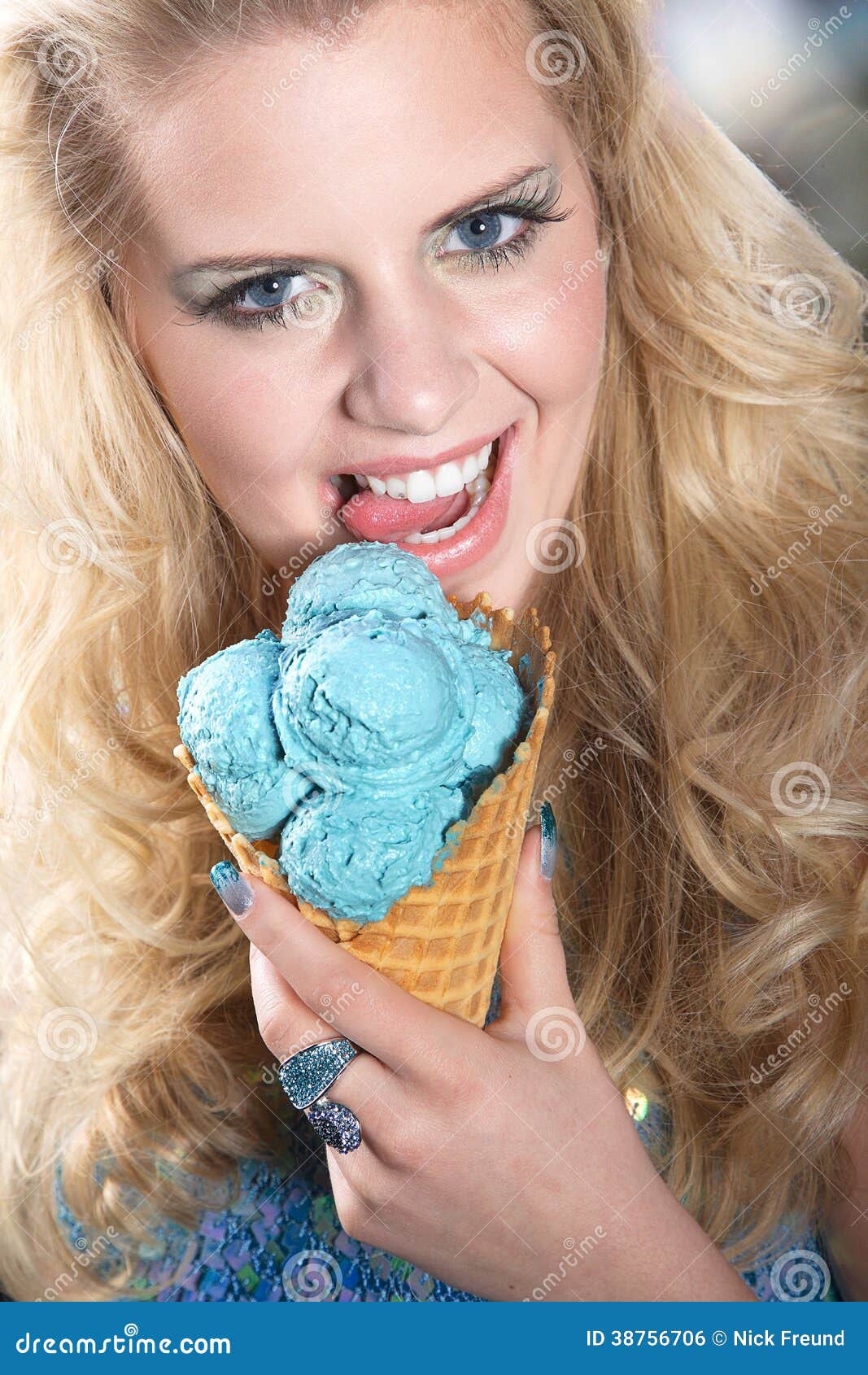Model with icecream stock photo. Image of happiness, female - 38756706