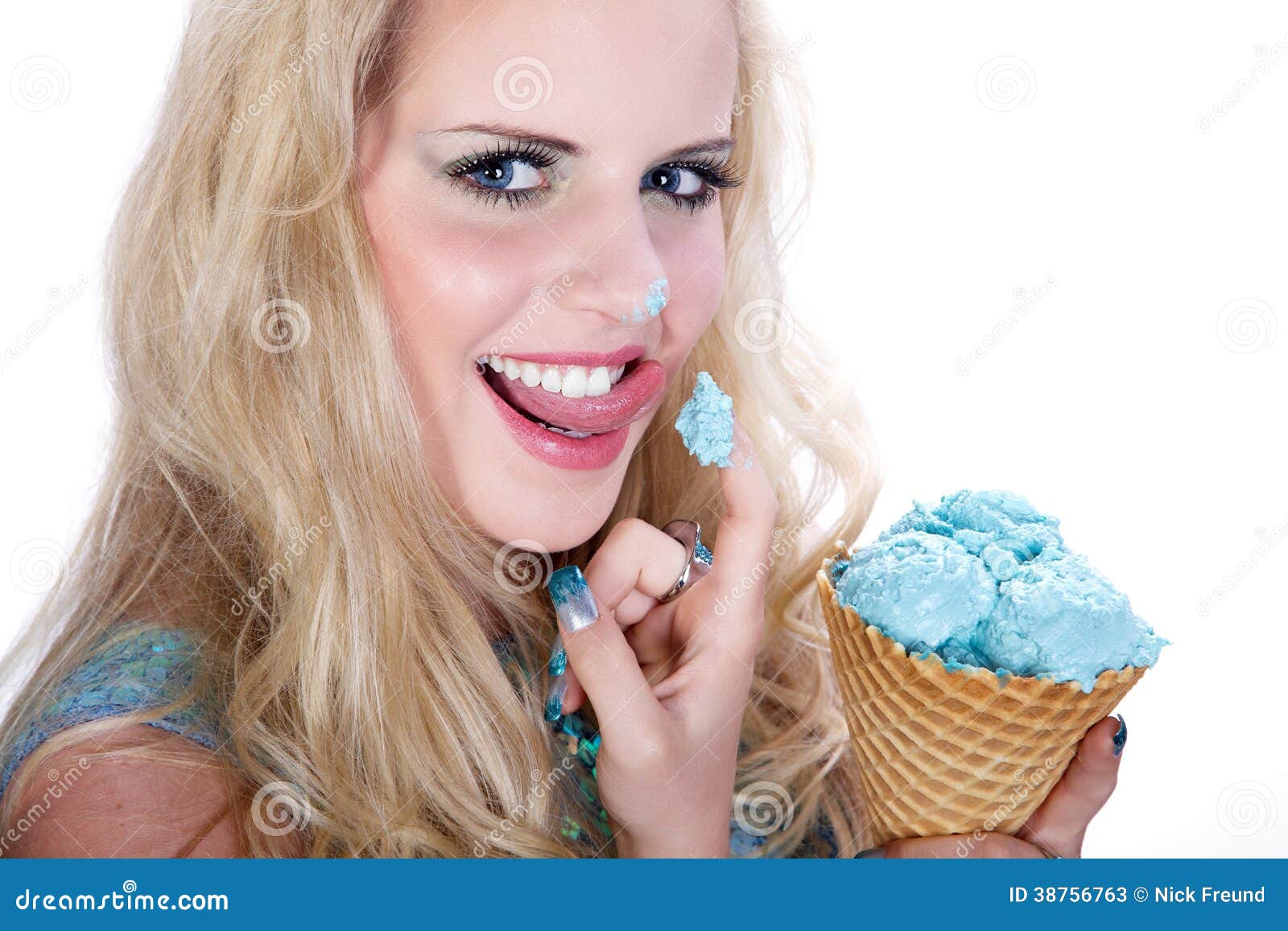 Model with icecream stock image. Image of holding, healthy - 38756763