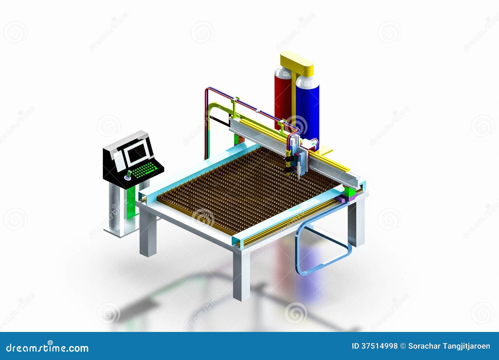 Model Industrial Plasma Cutter Machine, 3D Render. Stock Illustration ...