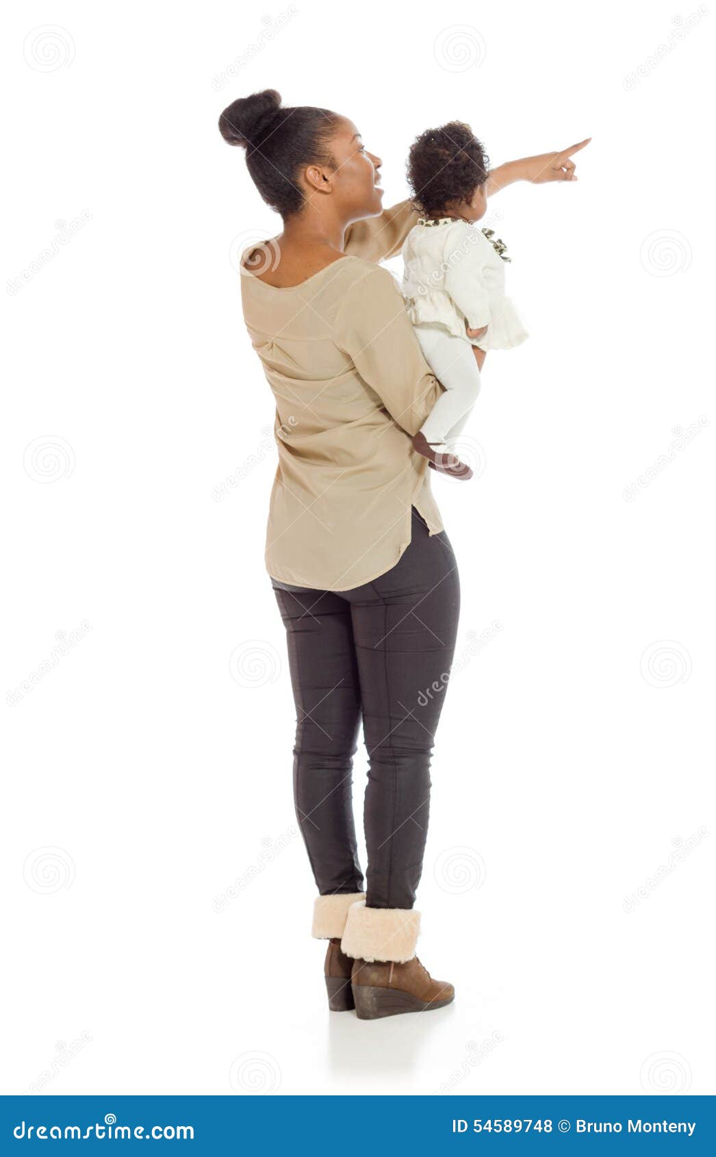 Model Isolated Back Pointing Stock Photo - Image of look, girl: 54589748