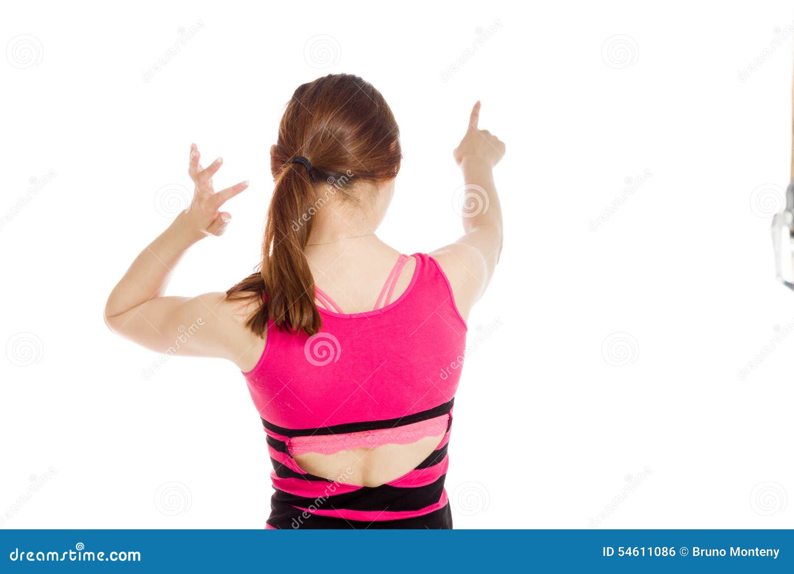 Model Isolated Back Pointing Stock Photo - Image of back, people: 54611086