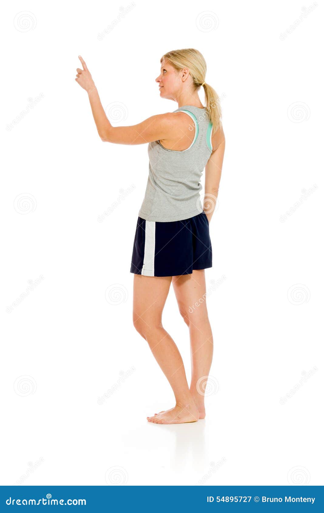 Model Isolated Back Pointing Stock Image - Image of beautiful, person ...