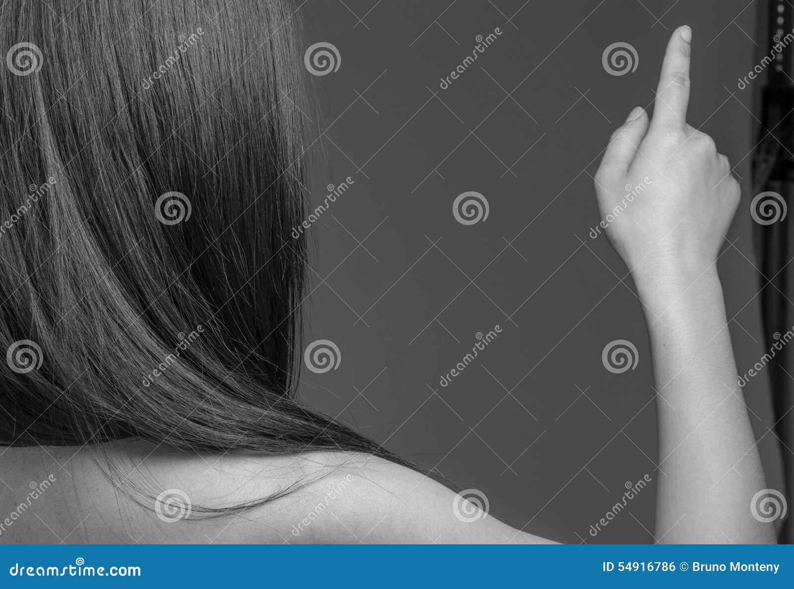 Model Isolated Back Pointing Stock Photo - Image of finger, black: 54916786