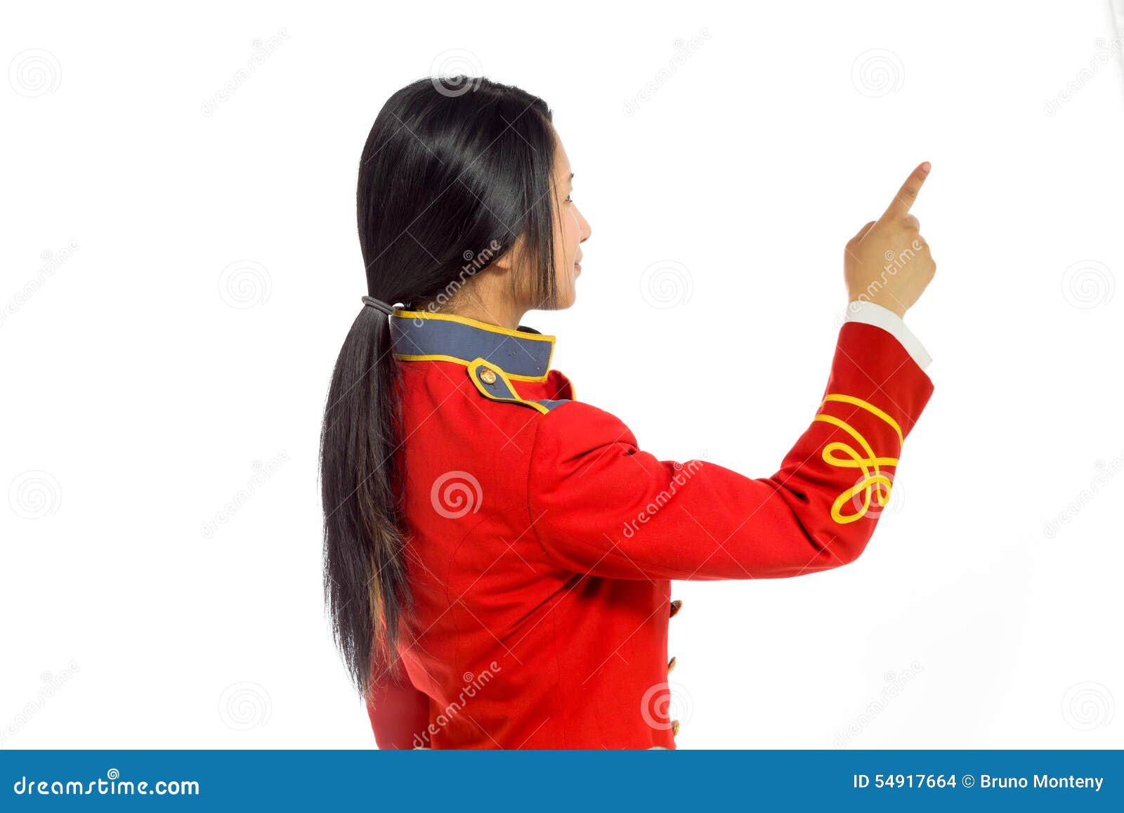 Model Isolated Back Pointing Stock Photo - Image of student, female ...