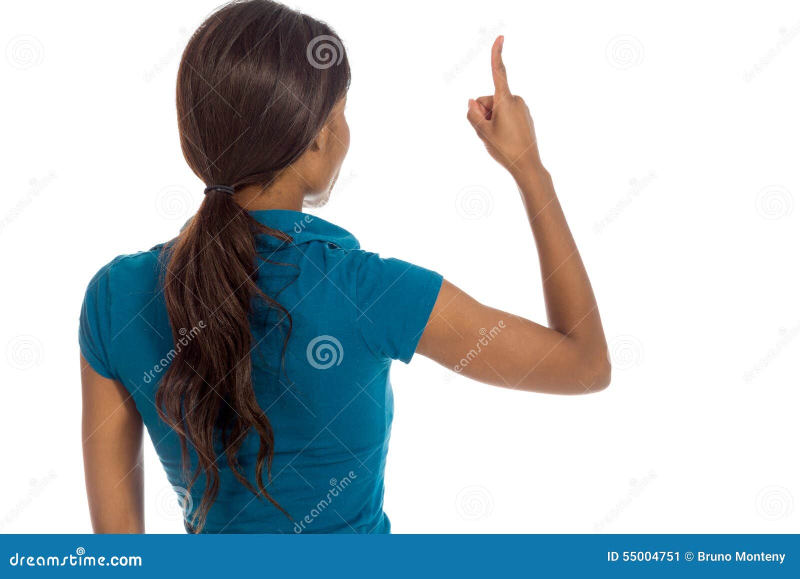 Model Isolated Back Pointing Stock Image - Image of beautiful, woman ...