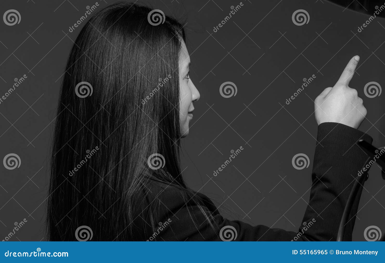 Model Isolated Back Pointing Stock Image - Image of looking ...