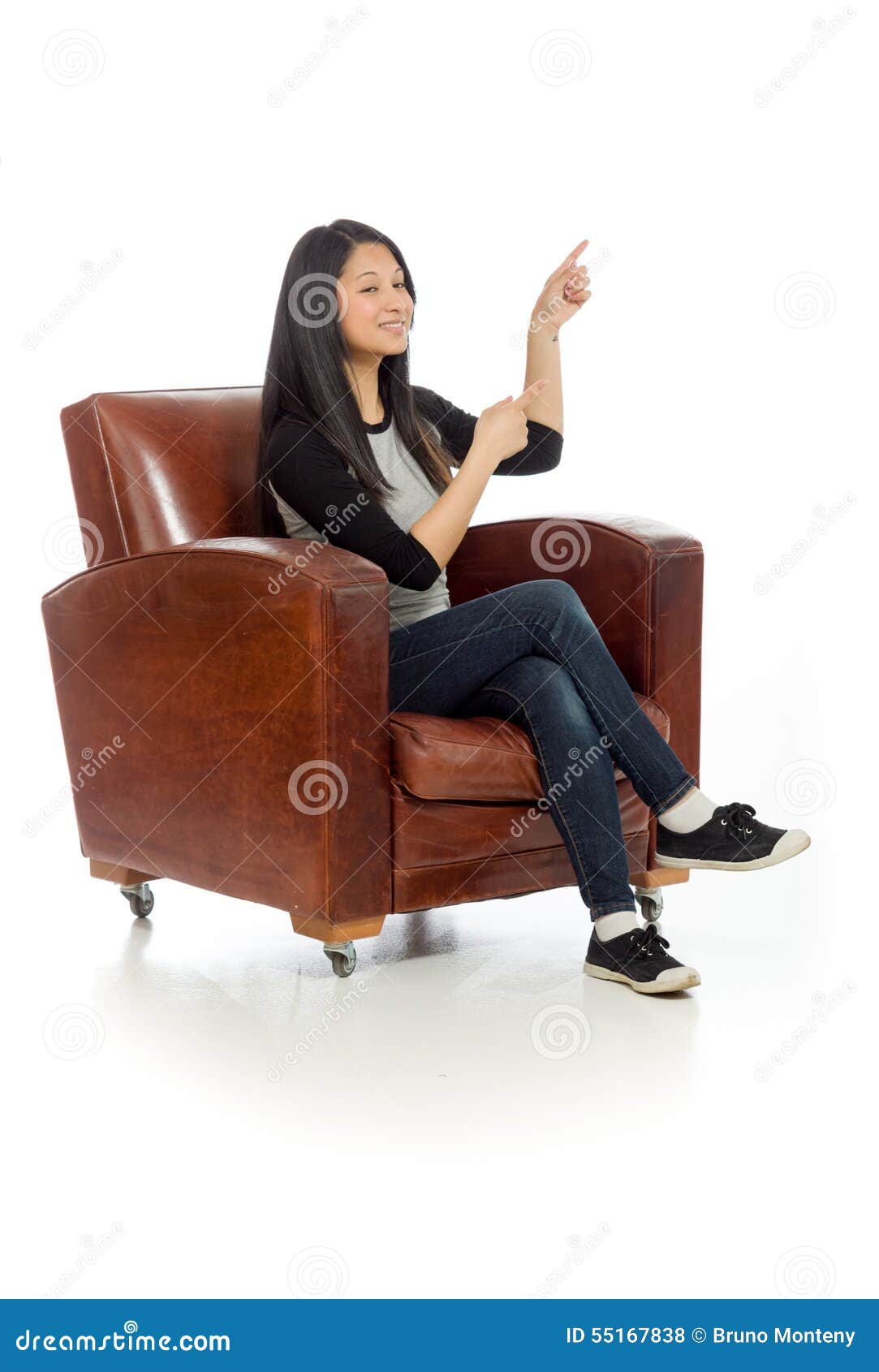 Model Isolated Back Pointing Stock Photo - Image of look, cute: 55167838