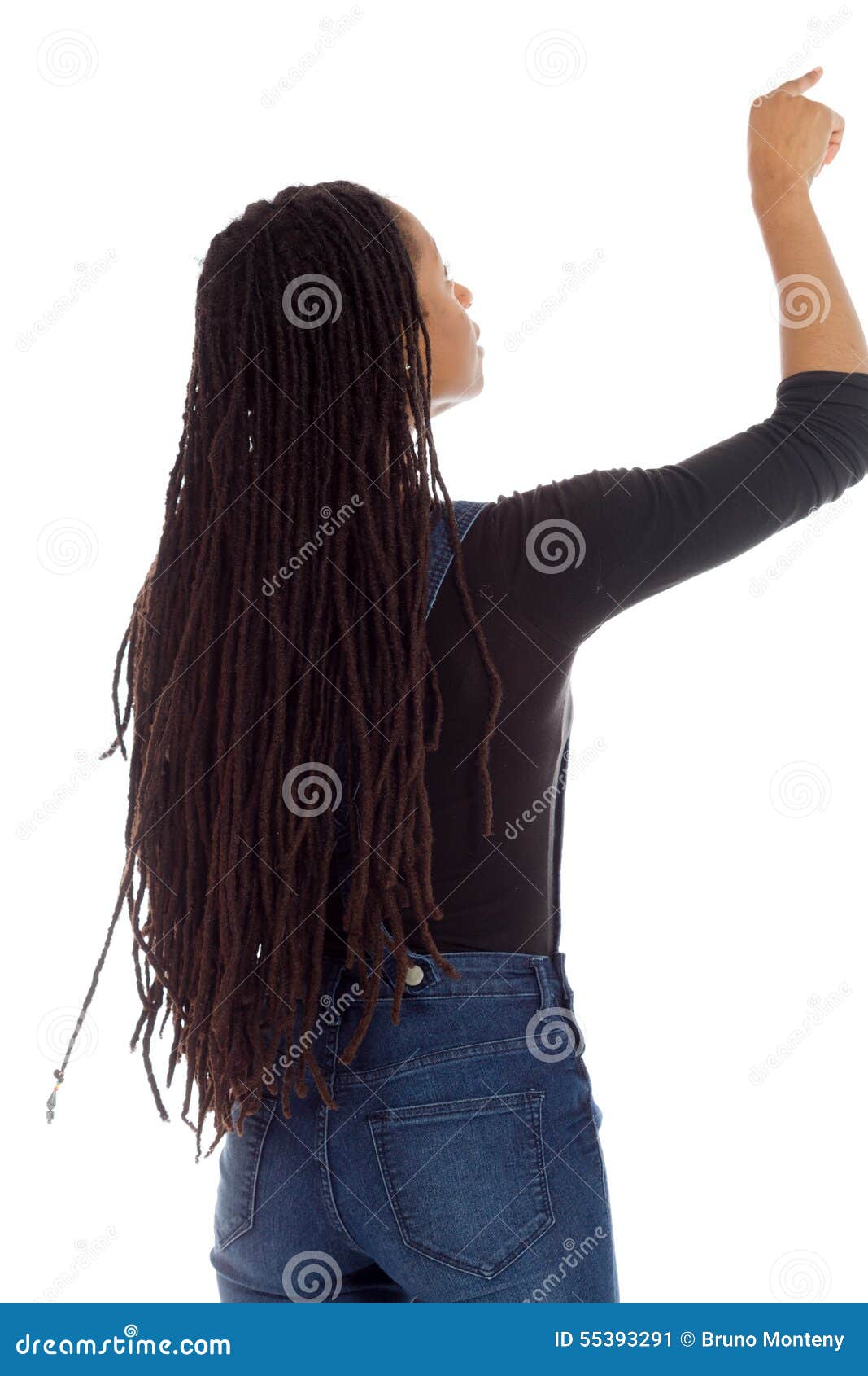 Model Isolated Back Pointing Stock Image - Image of model, adult: 55393291