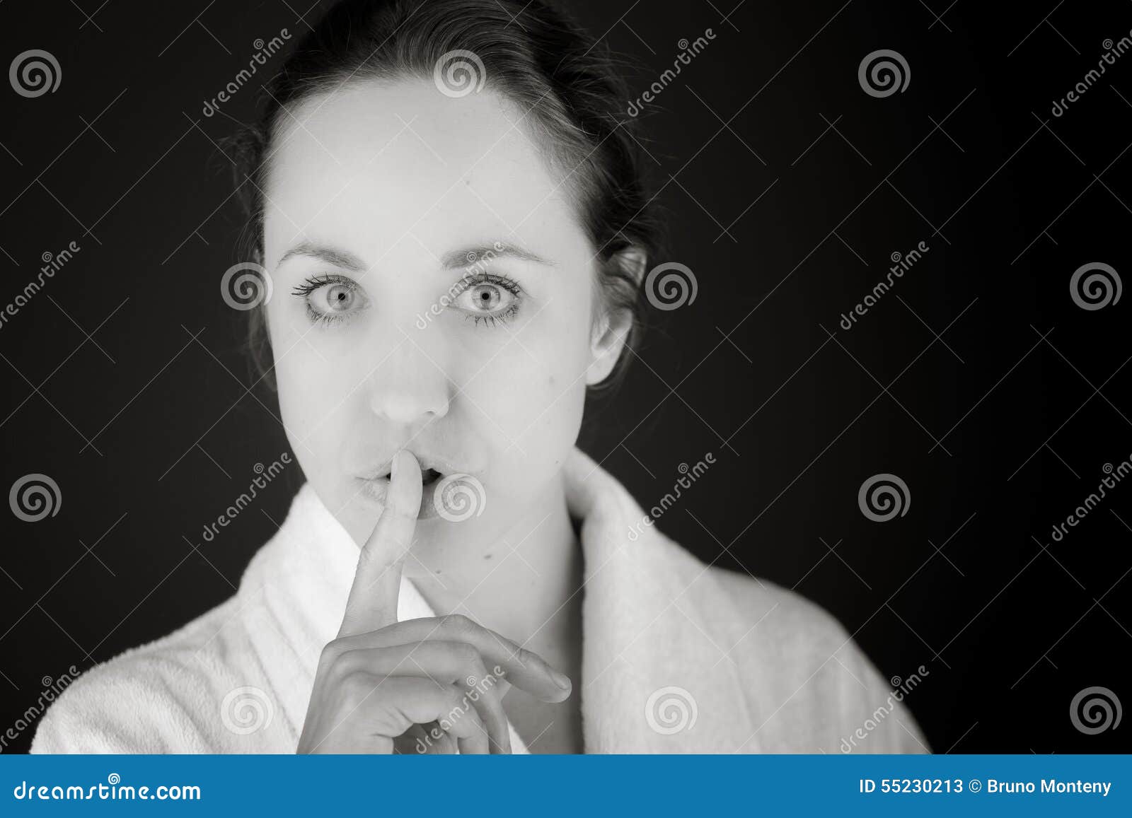 Model Isolated with Finger on Lips Secret Stock Image - Image of finger ...