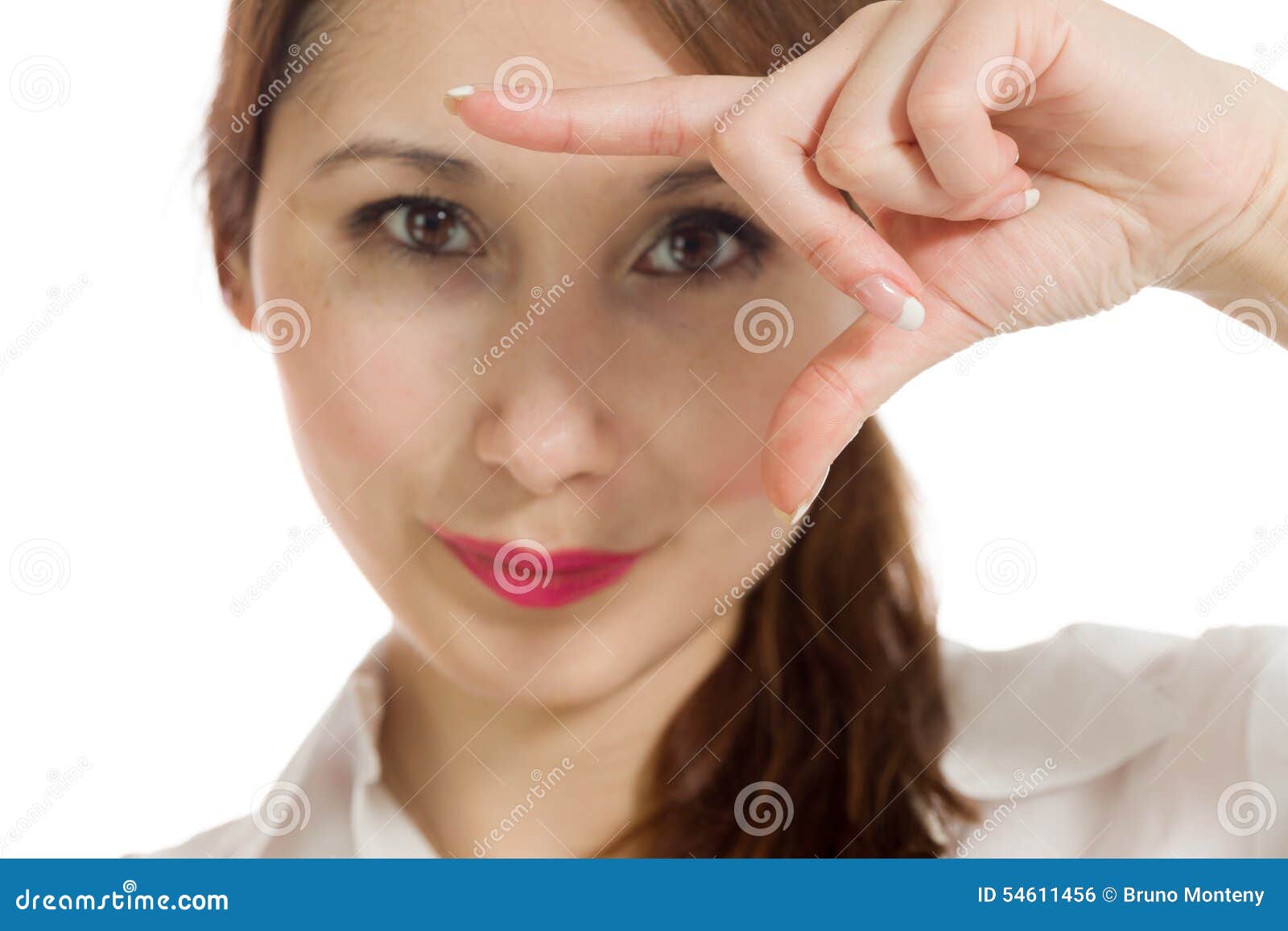 Model Isolated Framing with Fingers Stock Photo - Image of caucasian ...