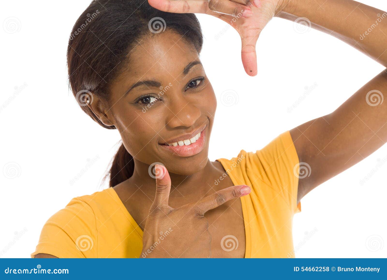 Model Isolated Framing with Fingers Stock Photo - Image of beautiful ...
