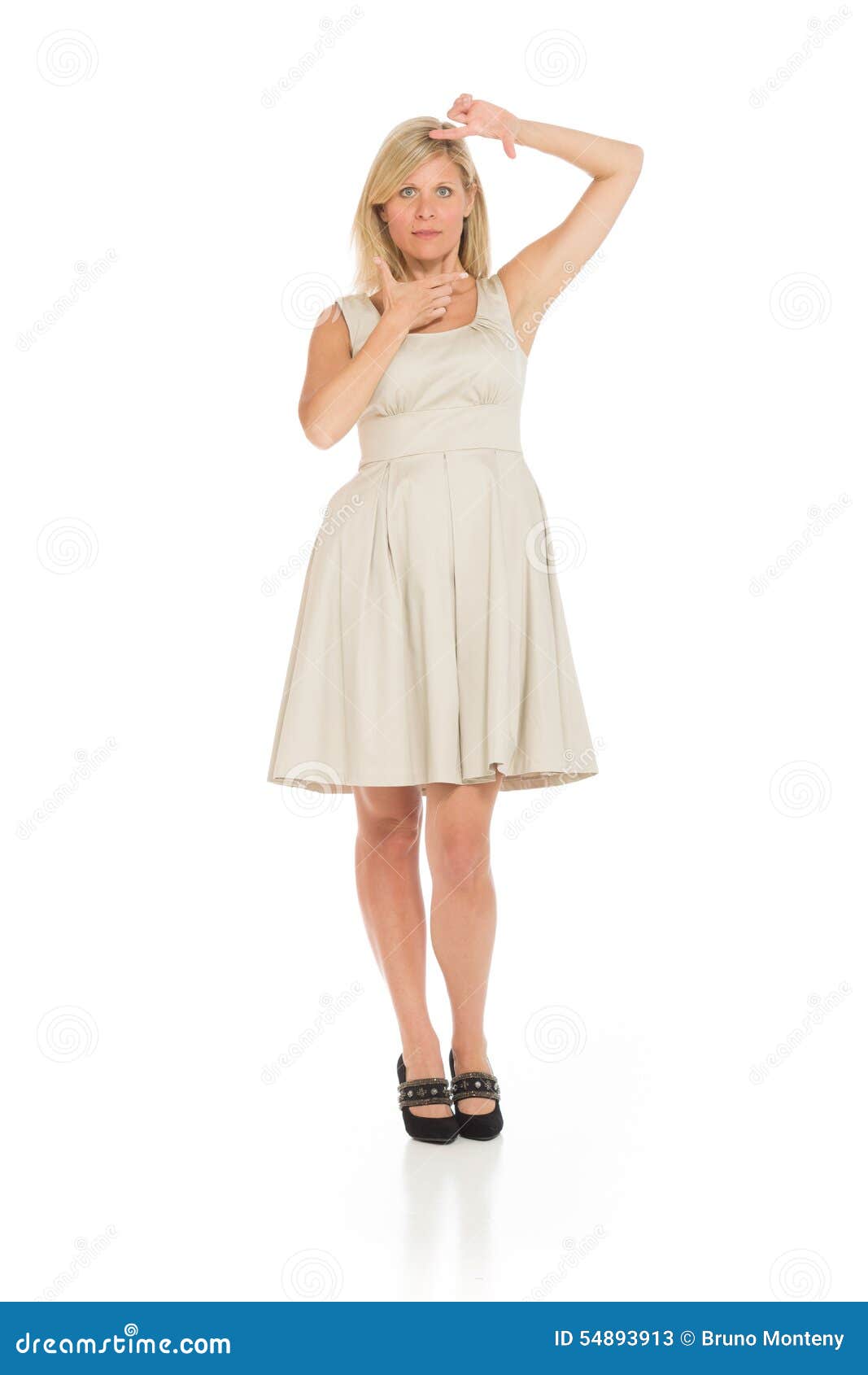 Model Isolated Framing with Fingers Stock Image - Image of gesture ...