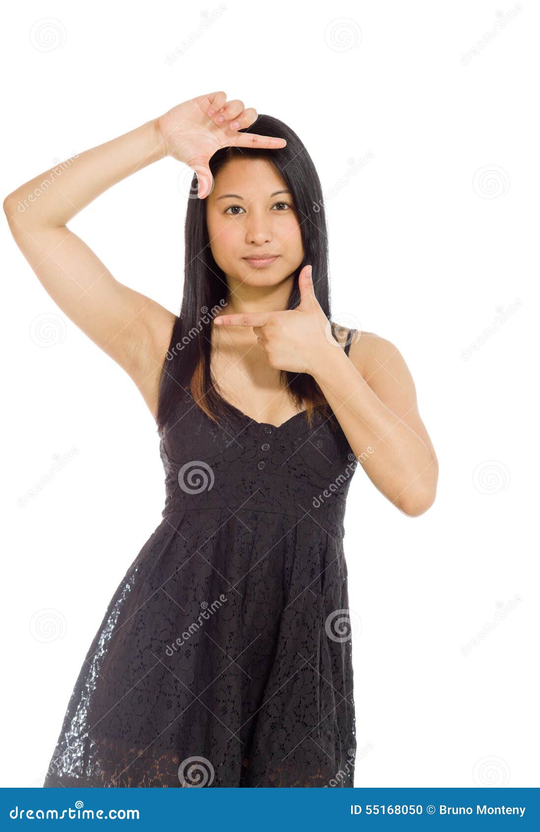 Model Isolated Framing with Fingers Stock Photo - Image of welldressed ...