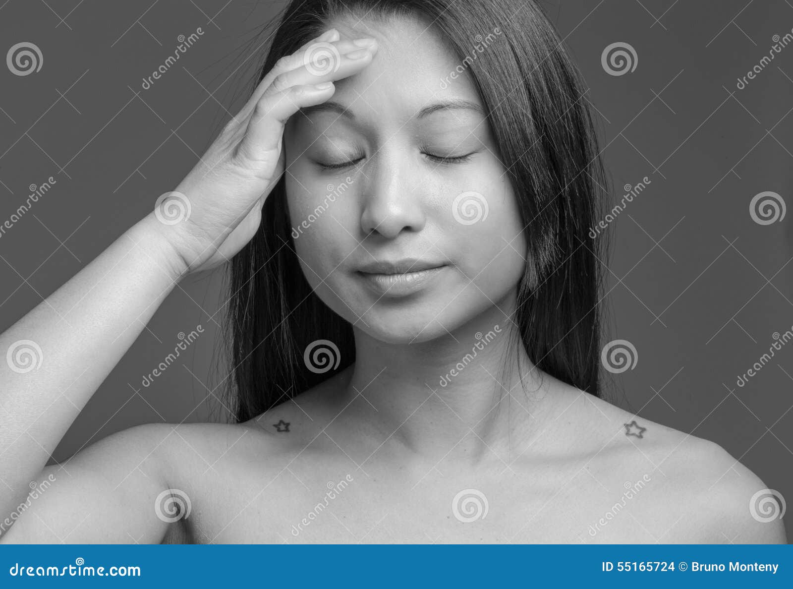 Model Isolated with Headache Stock Photo - Image of person, girl: 55165724