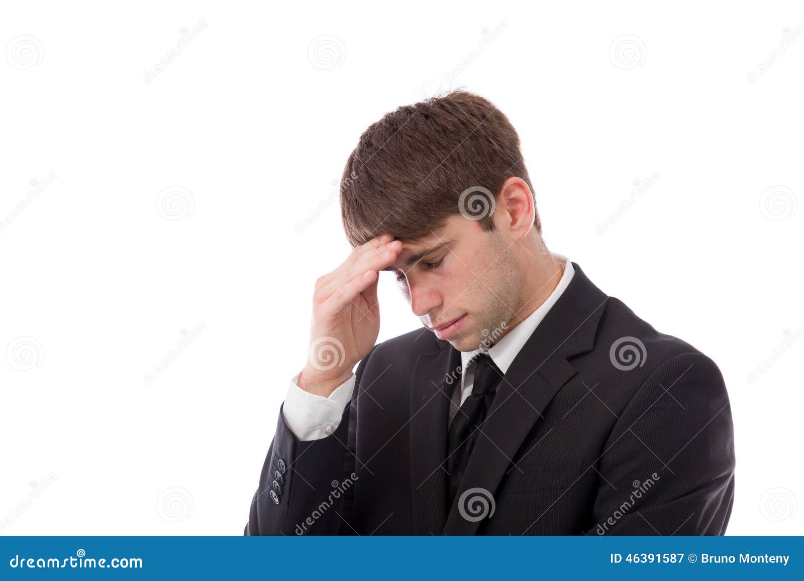 Model Isolated on Plain Background Ashamed Hiding Stock Image - Image ...