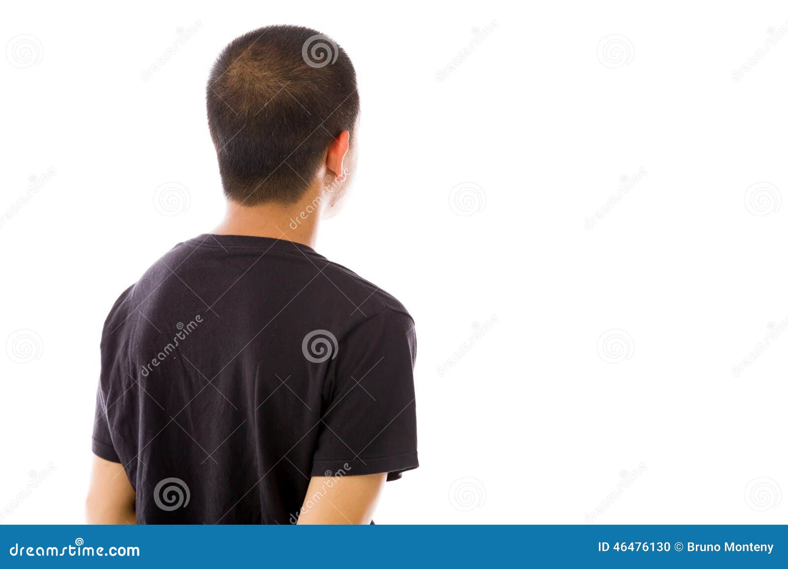 Model Isolated on Plain Background Back Looking Stock Photo - Image of ...