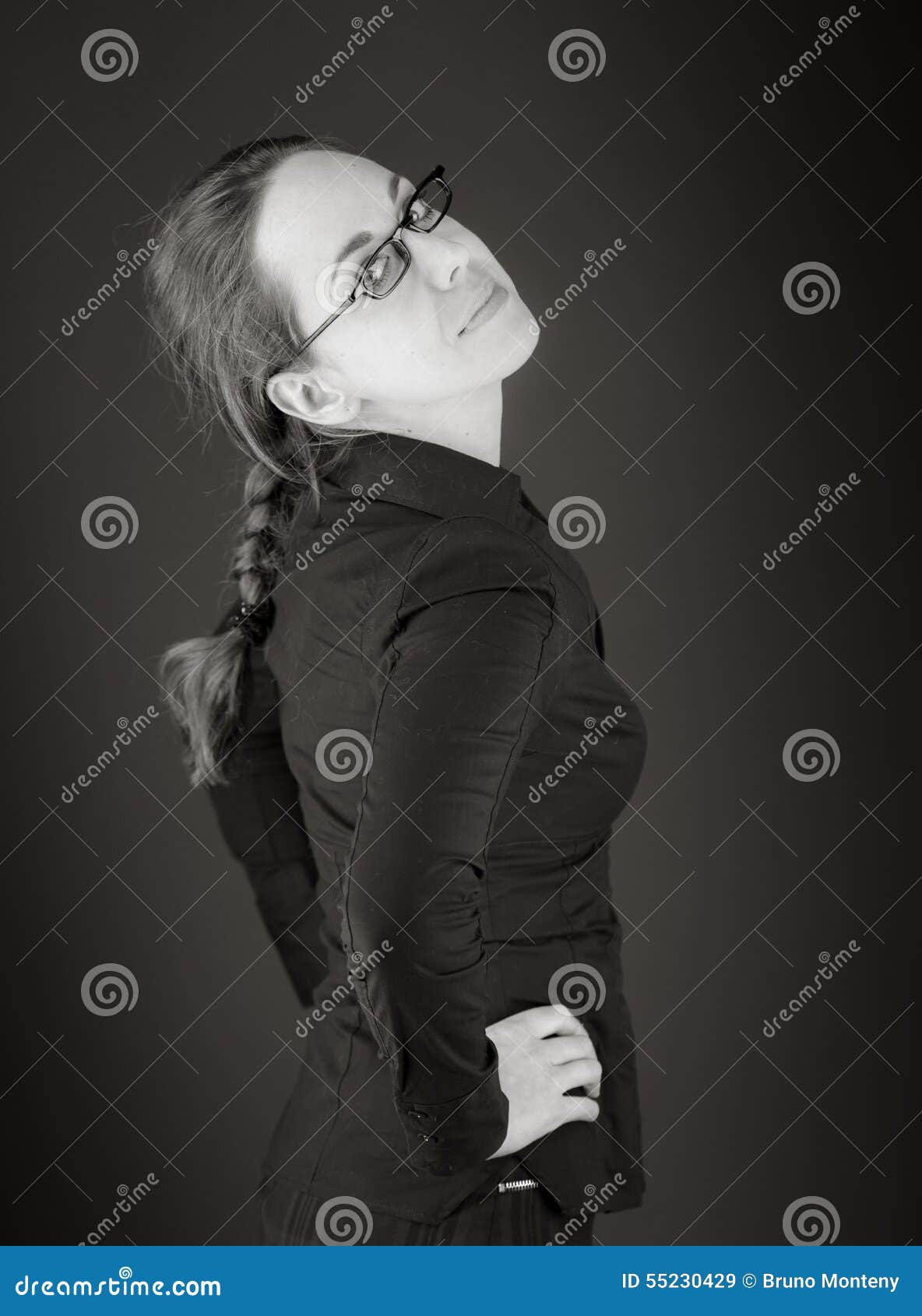 Model Isolated on Plain Background Back Turning Stock Image - Image of ...