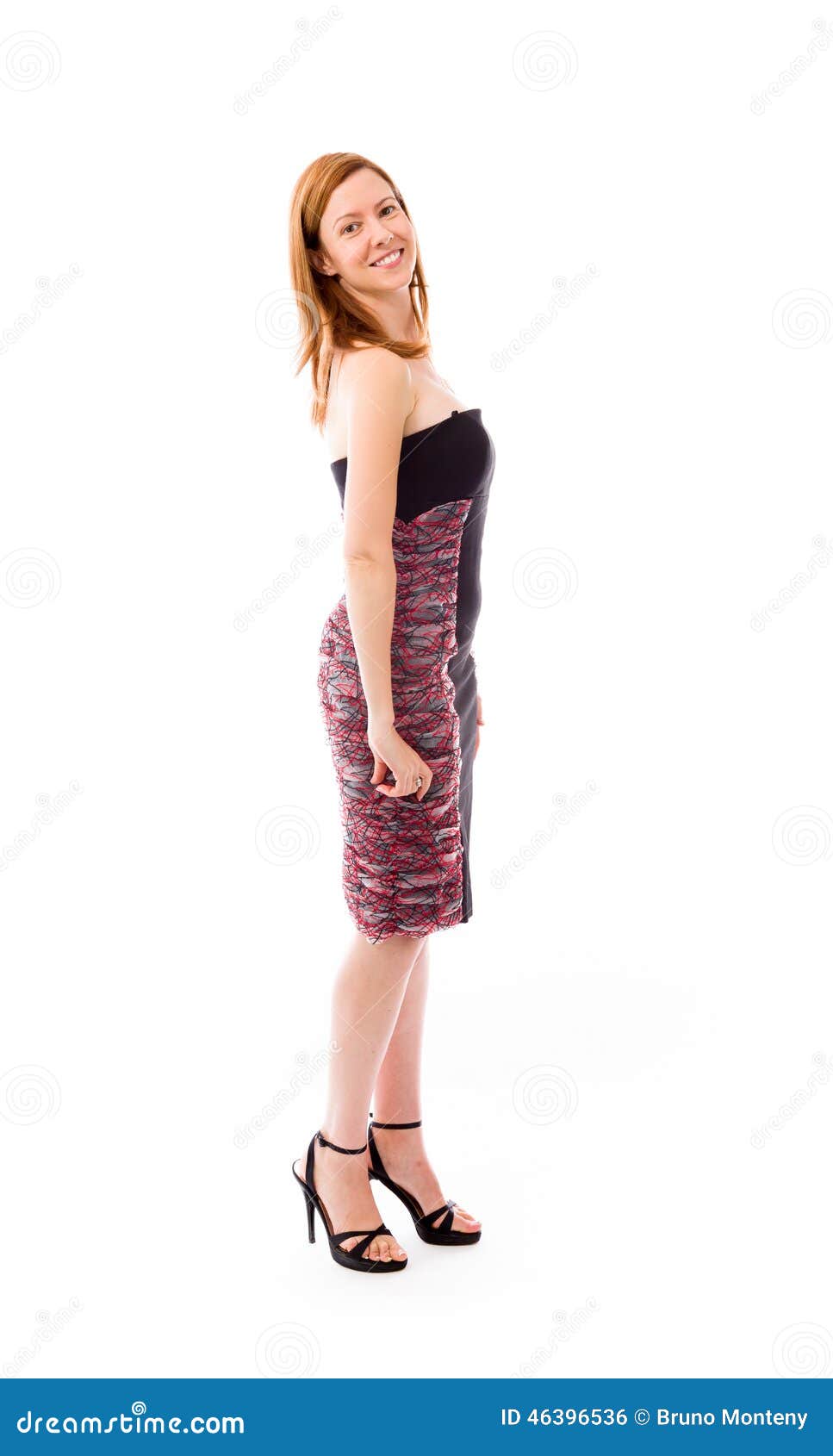Model Isolated on Plain Background Back Turning Stock Photo - Image of ...