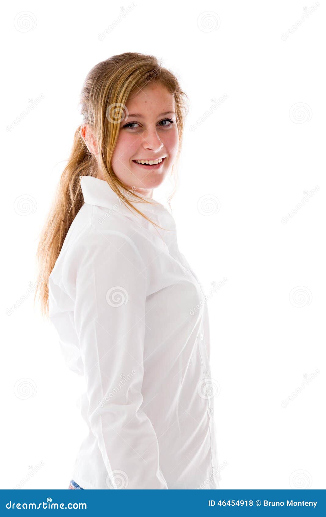 Model Isolated on Plain Background Back Turning Stock Photo - Image of ...