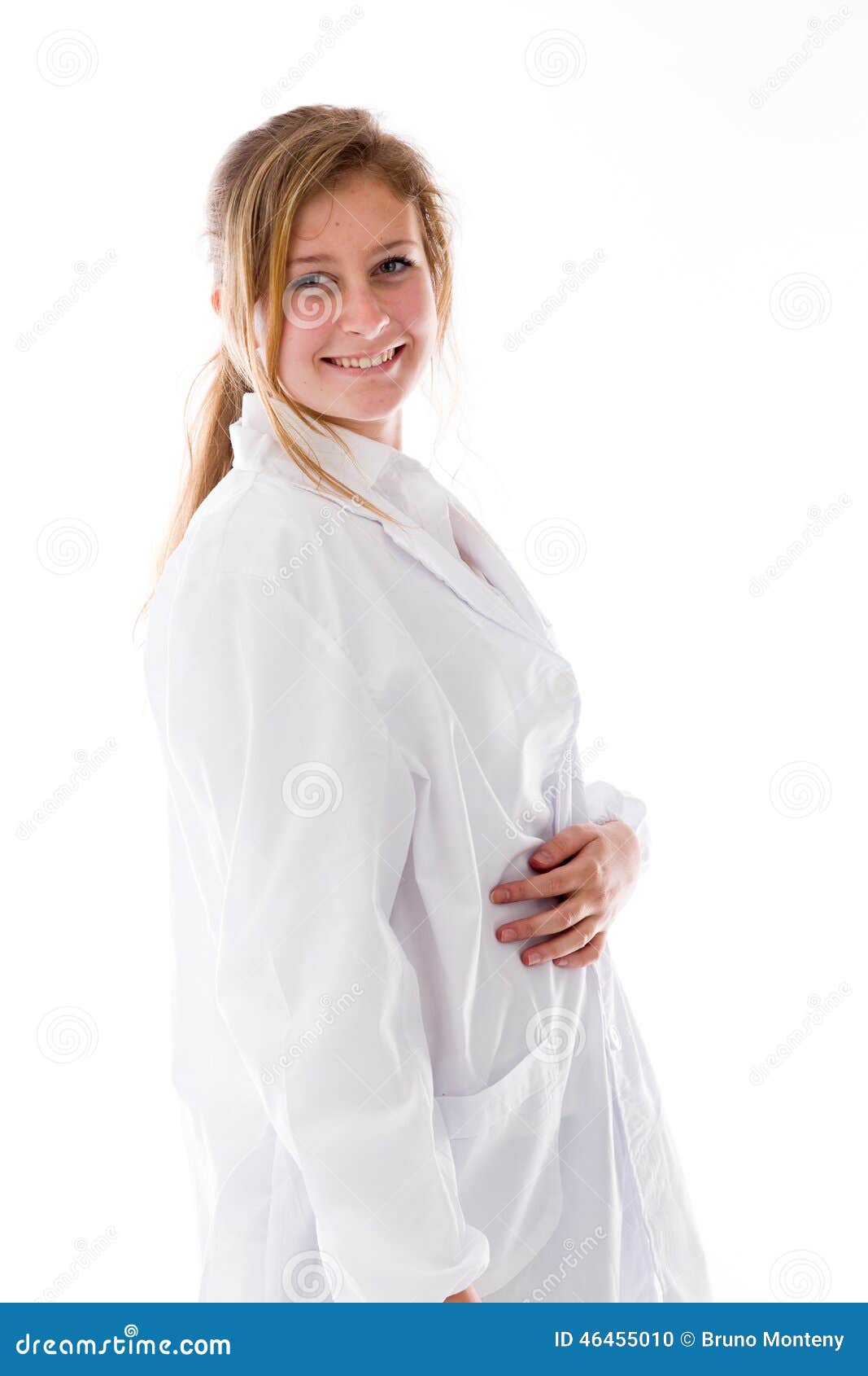 Model Isolated on Plain Background Back Turning Stock Photo - Image of ...