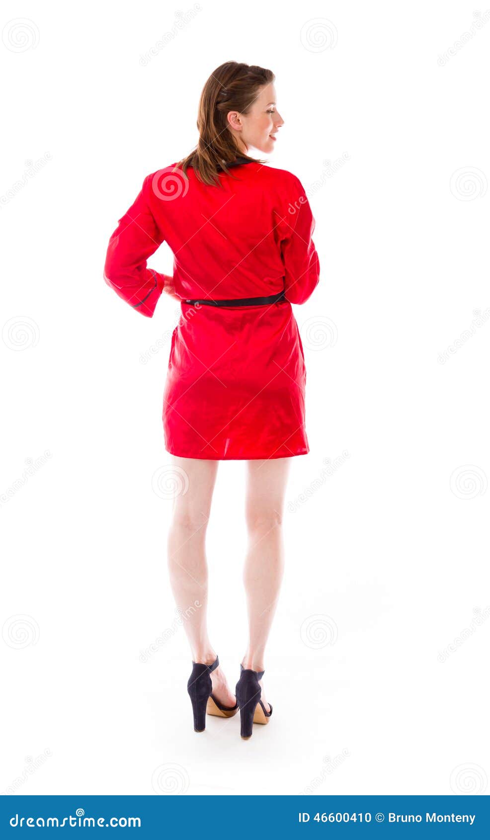 Model Isolated on Plain Background Back Turning Stock Photo - Image of ...