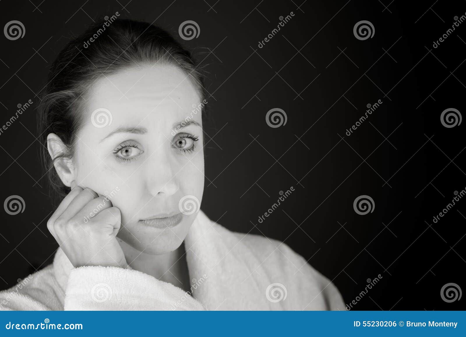 Model Isolated on Plain Background Bored Upset Stock Photo - Image of ...