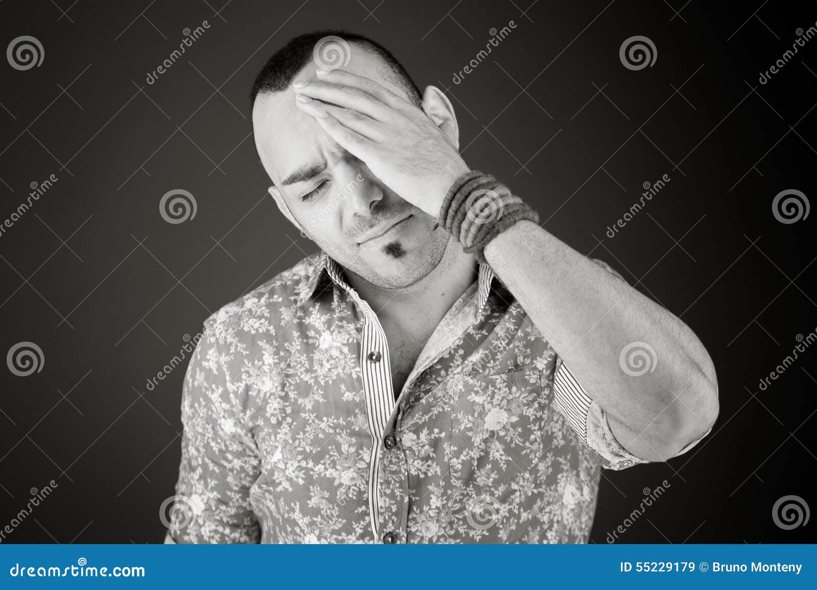 Model Isolated on Plain Background Confused Stock Image - Image of ...