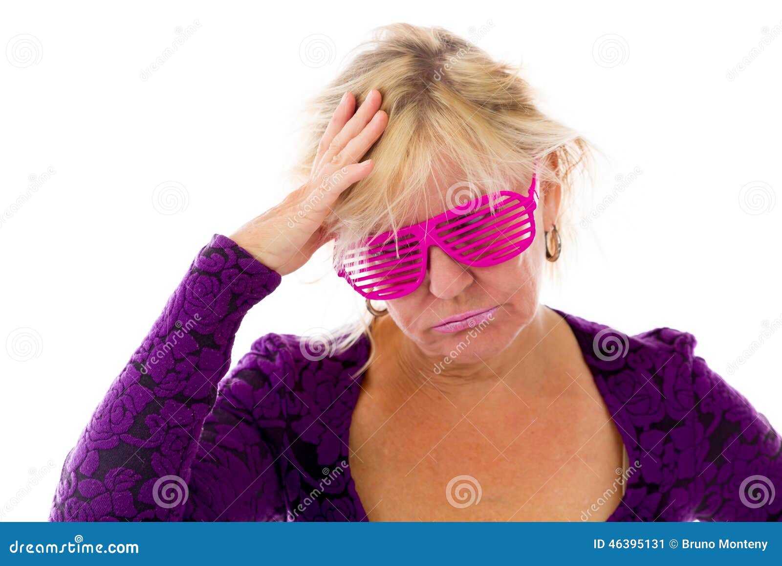 Model Isolated on Plain Background Confused Stock Image - Image of ...