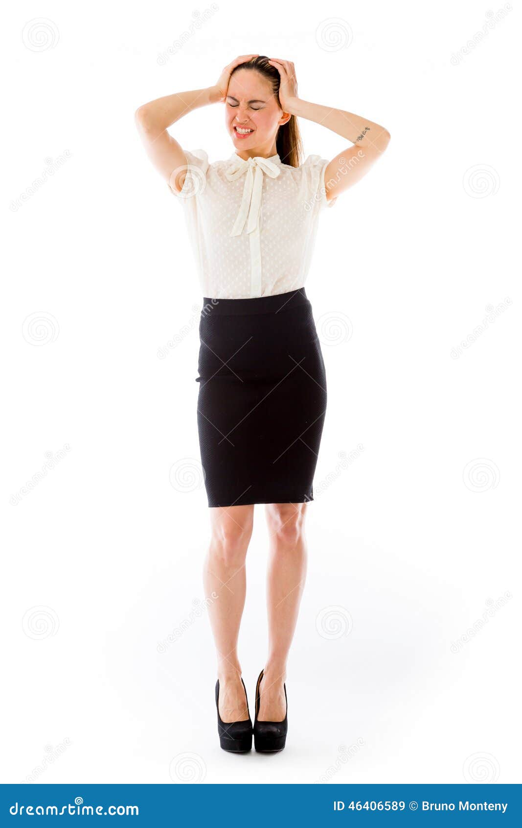 Model Isolated on Plain Background Confused Stock Image - Image of ...