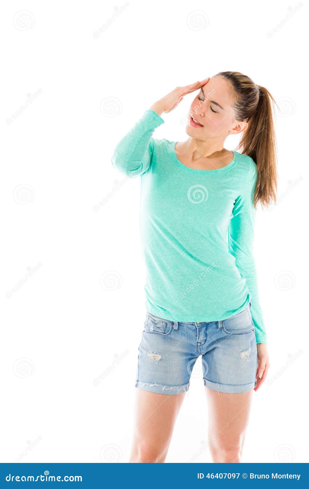 Model Isolated on Plain Background Confused Stock Image - Image of ...