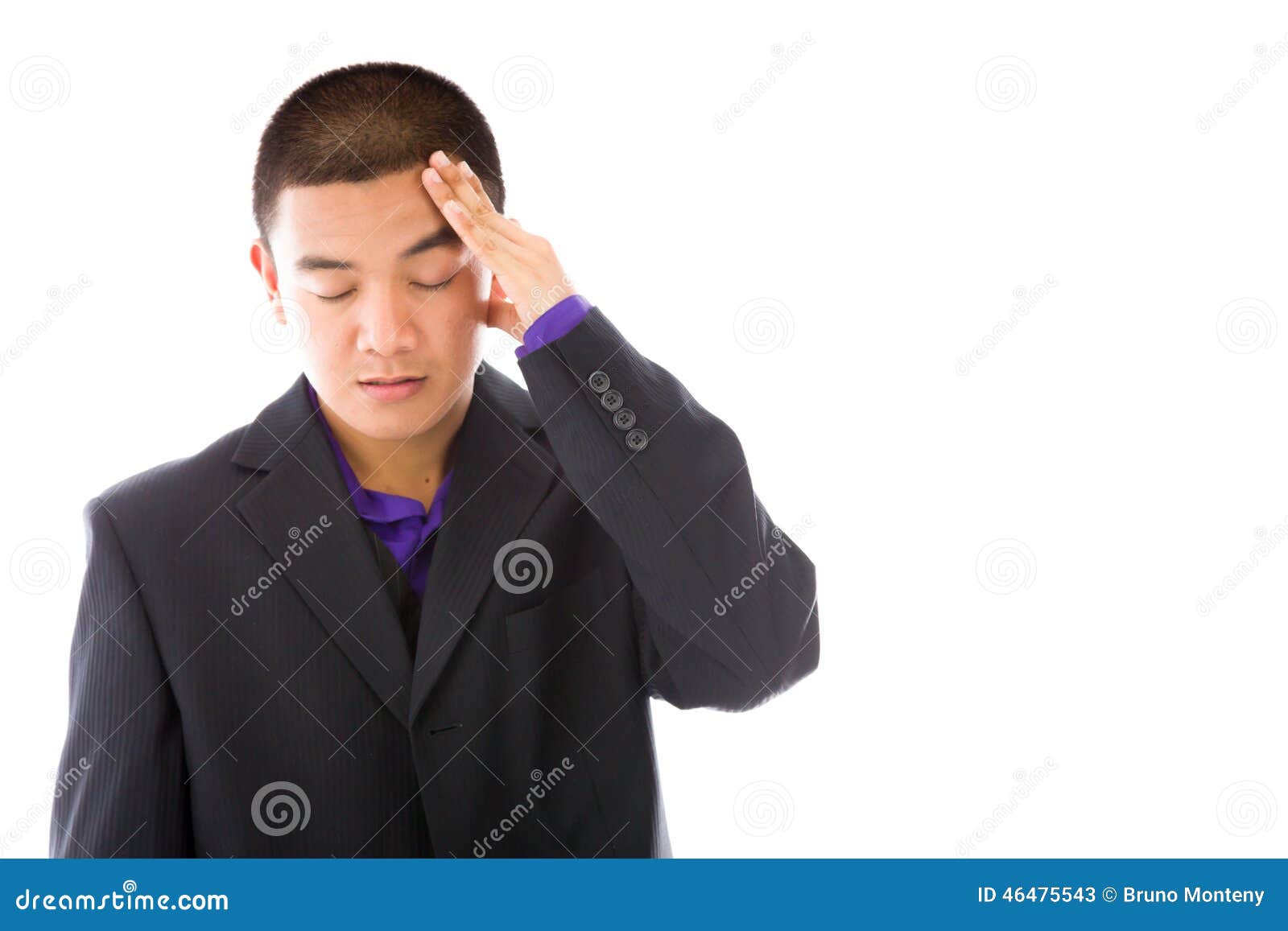 Model Isolated on Plain Background Confused Stock Image - Image of ...