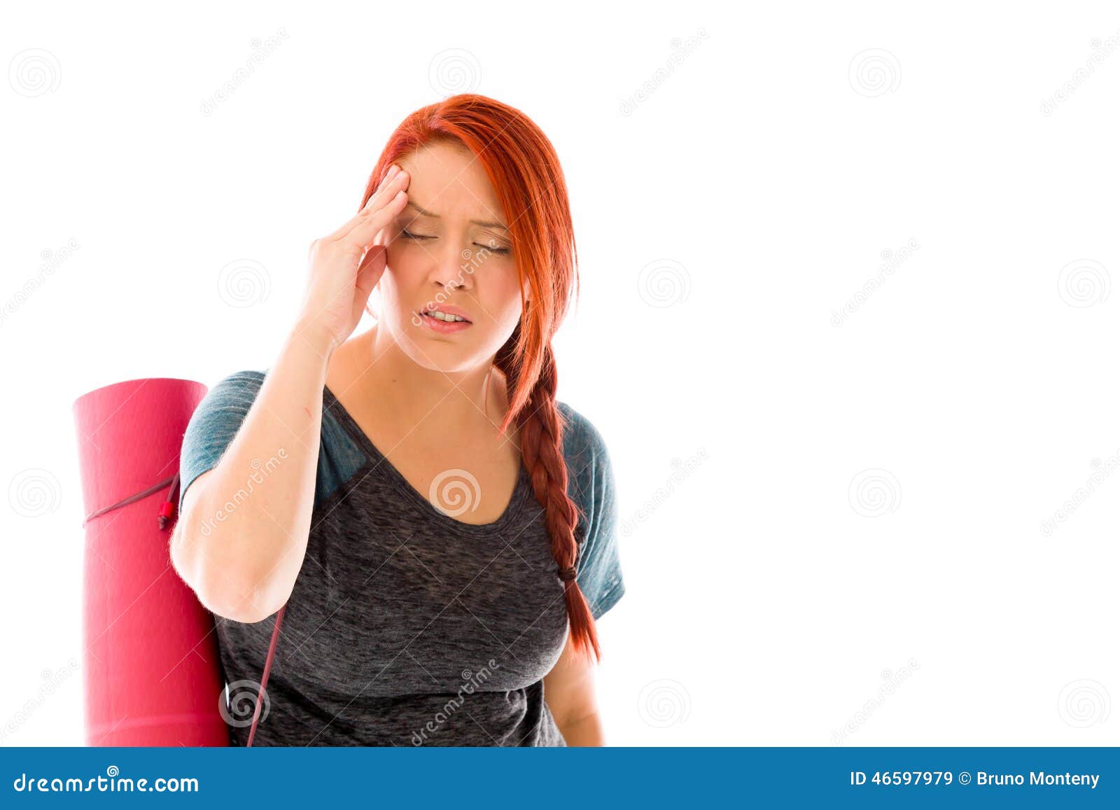 Model Isolated on Plain Background Confused Stock Image - Image of ...