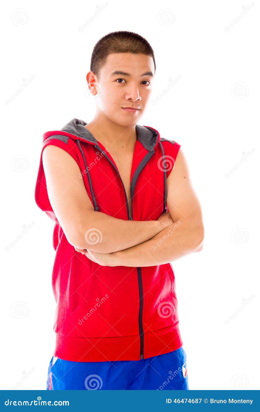 Model Isolated on Plain Background Happy Smiling Stock Image - Image of ...