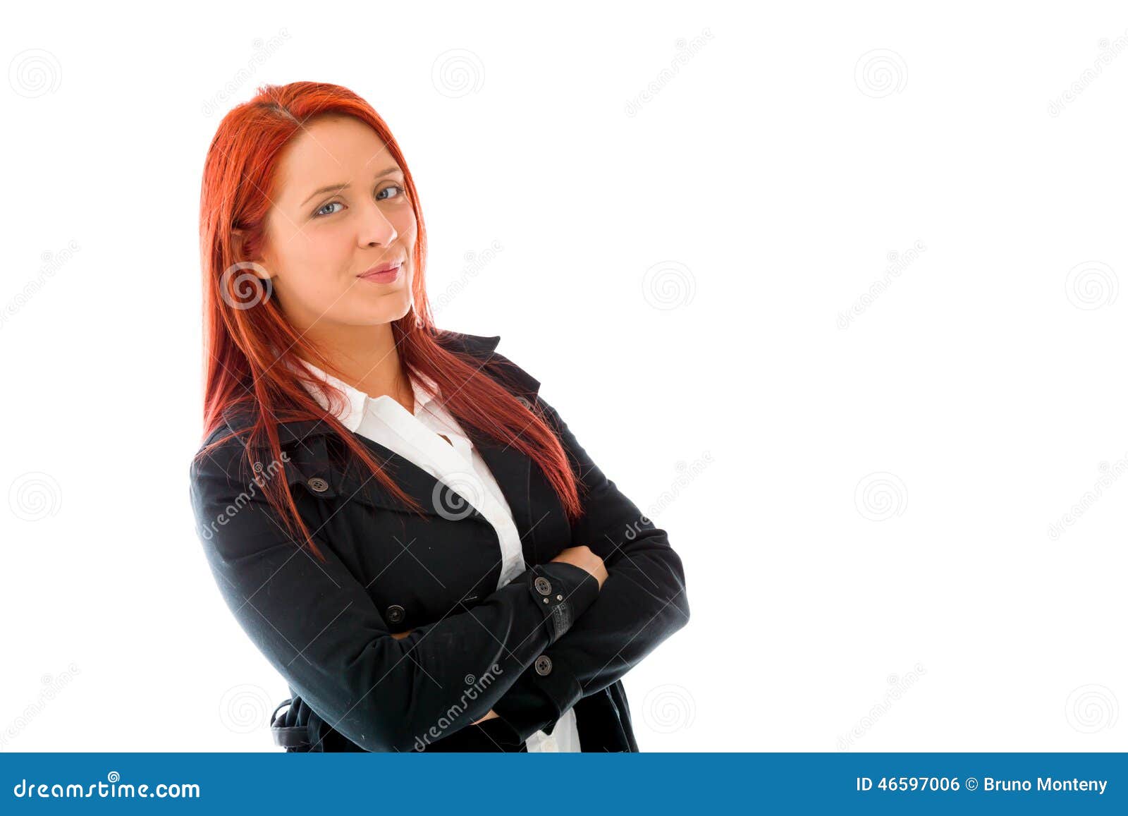 Model Isolated on Plain Background Happy Smiling Stock Photo - Image of ...