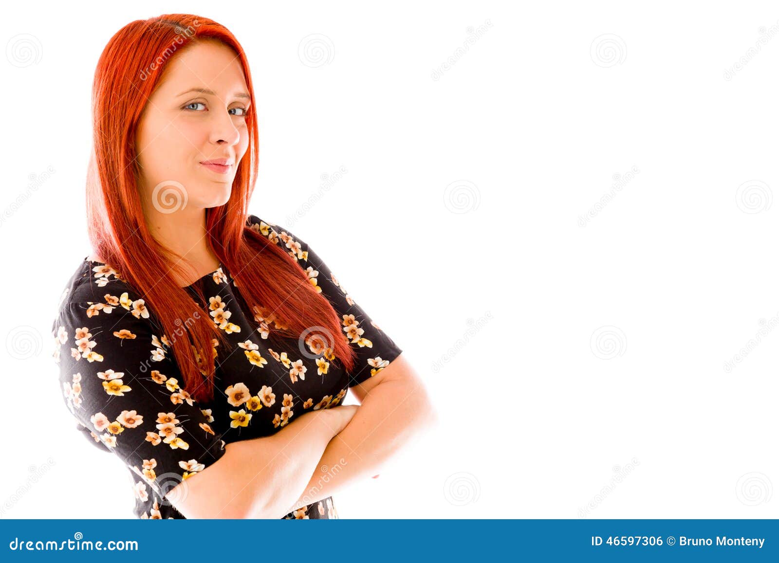 Model Isolated on Plain Background Happy Smiling Stock Photo - Image of ...