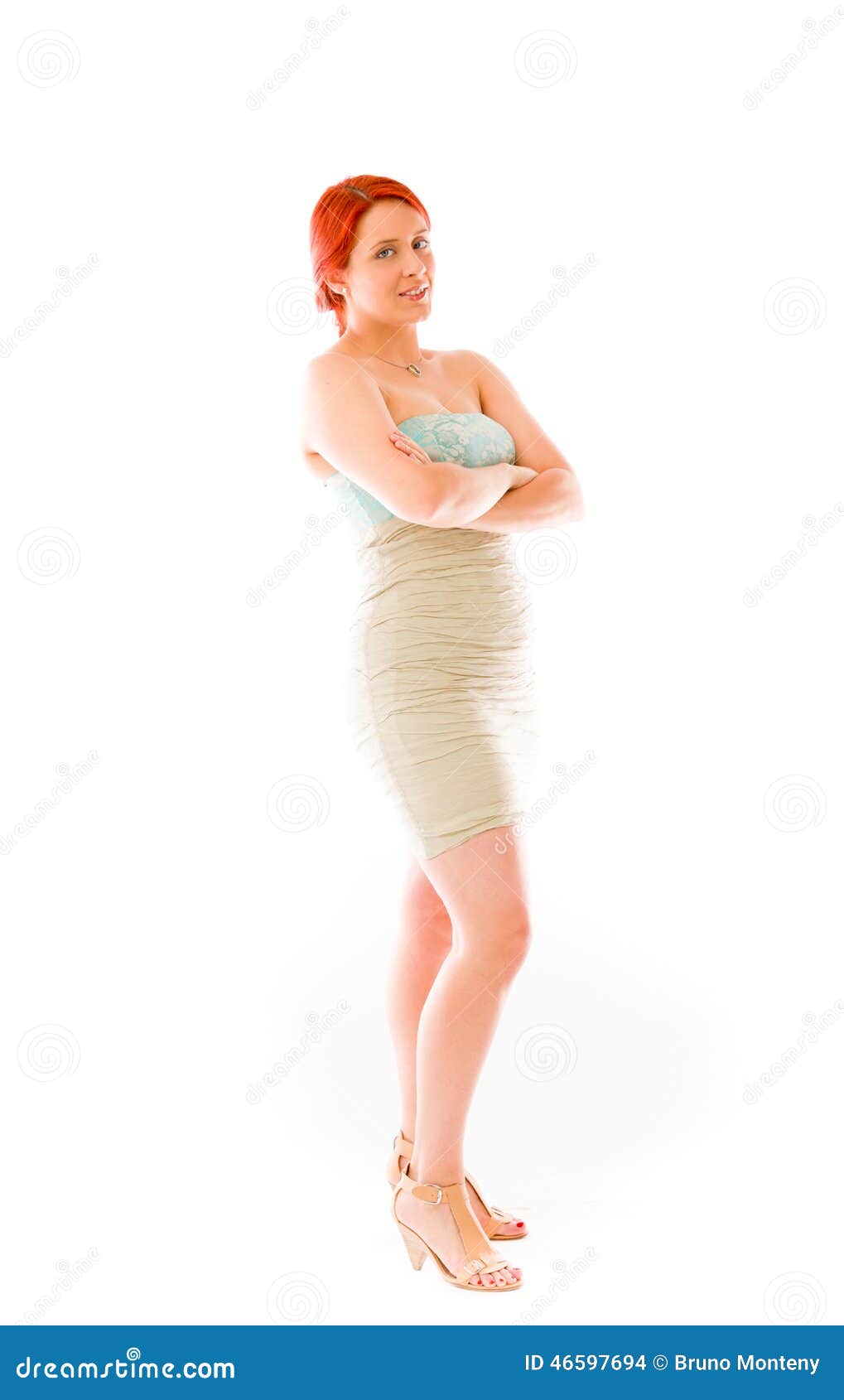 Model Isolated on Plain Background Happy Smiling Stock Photo - Image of ...