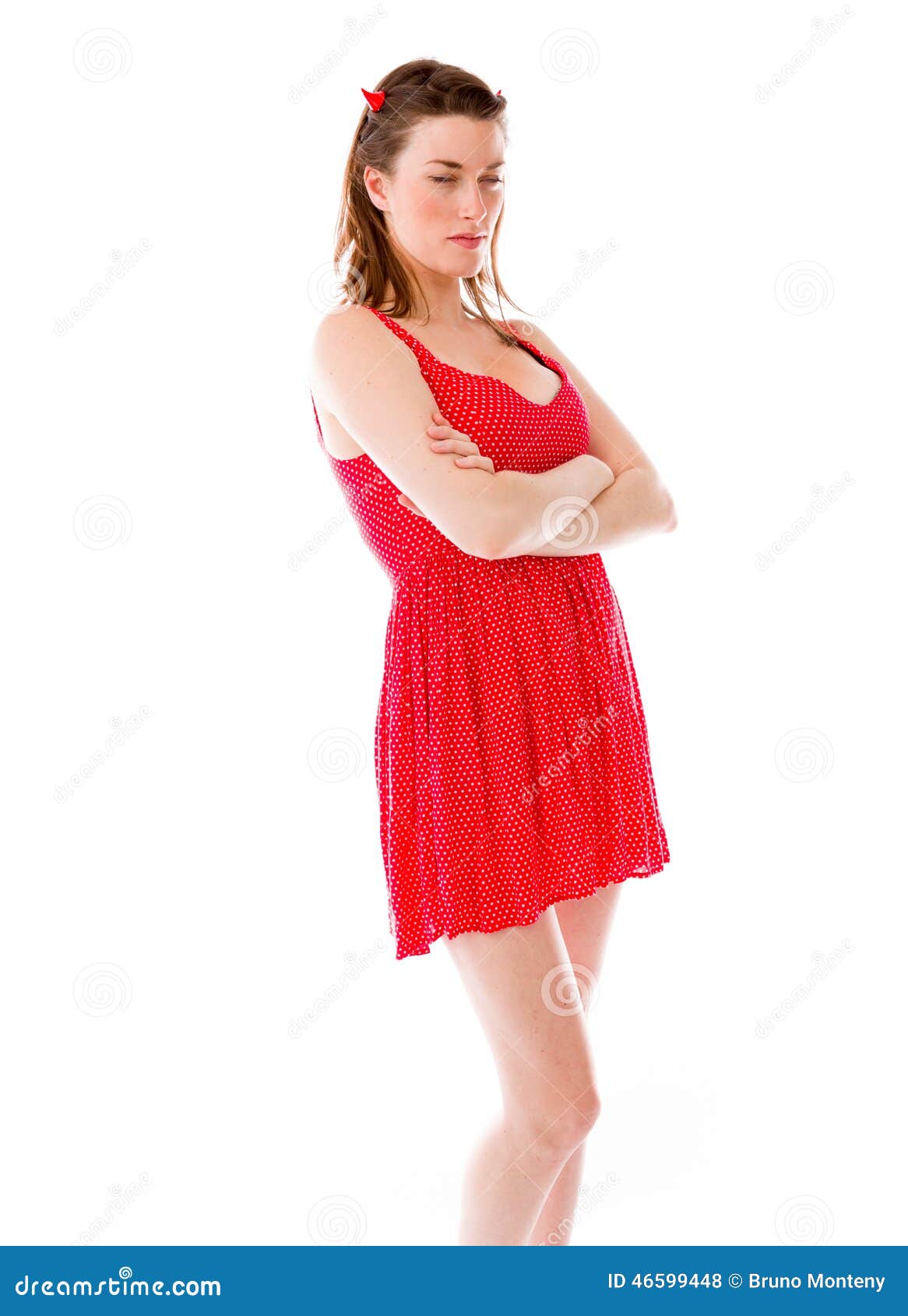 Model Isolated on Plain Background Happy Smiling Stock Photo - Image of ...