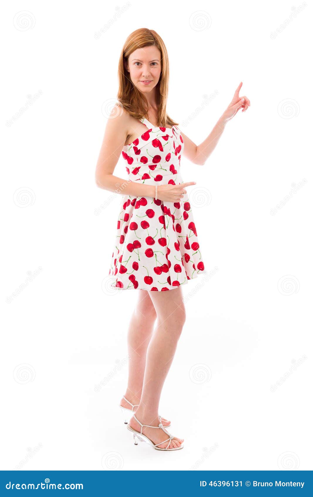 Model Isolated on Plain Background Looking at Stock Image - Image of ...