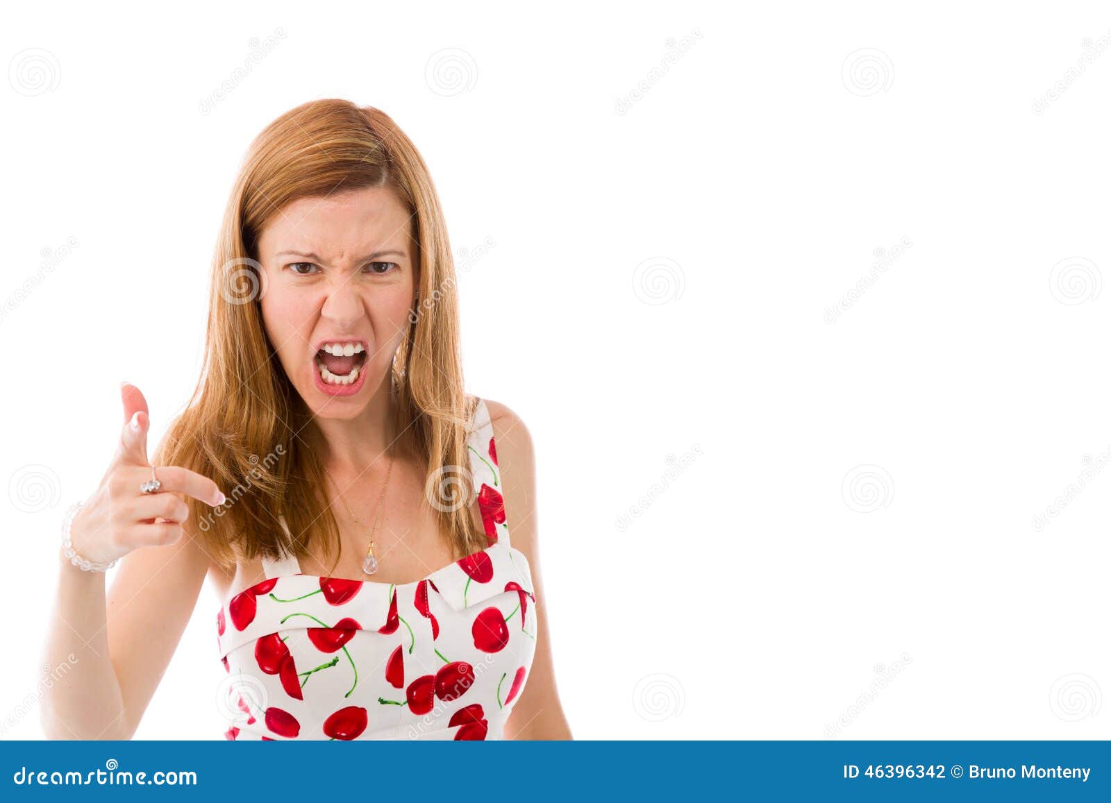 Model Isolated on Plain Background Nagging Stock Photo - Image of ...