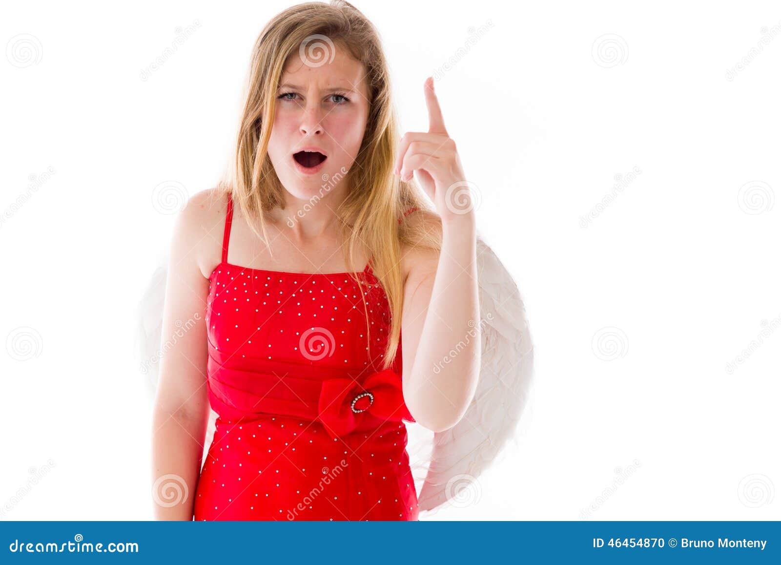 Model Isolated on Plain Background Nagging Stock Photo - Image of ...