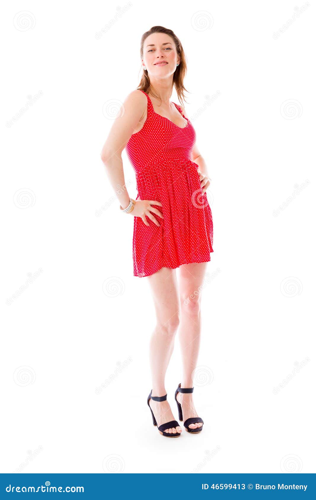 Model Isolated on Plain Background Pround Stock Image - Image of girl ...