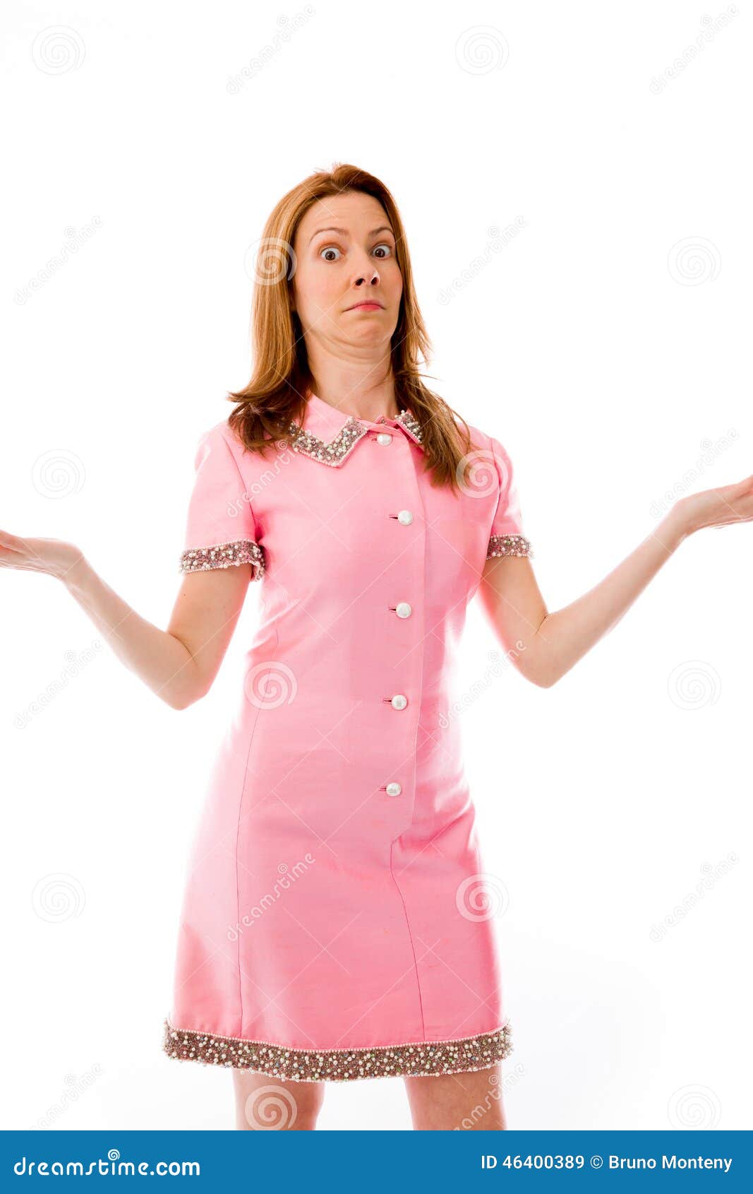 Model Isolated on Plain Background Puzzled Stock Image - Image of woman ...