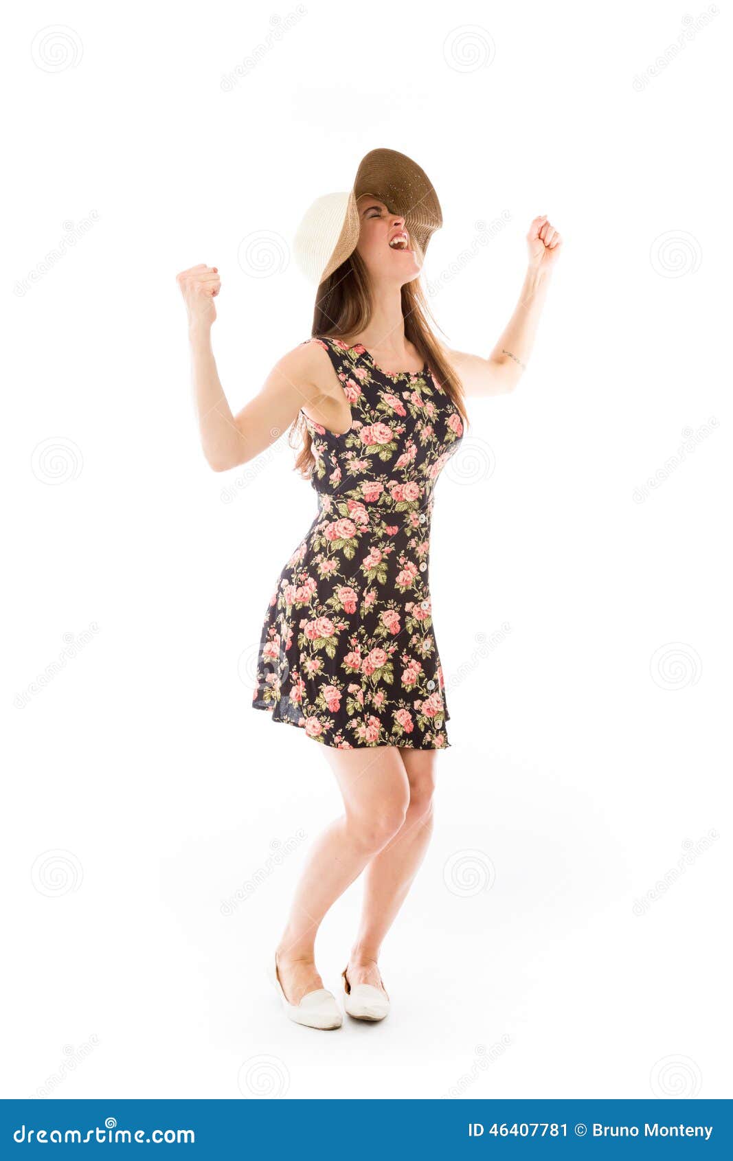Model Isolated on Plain Background Screaming Stock Image - Image of ...