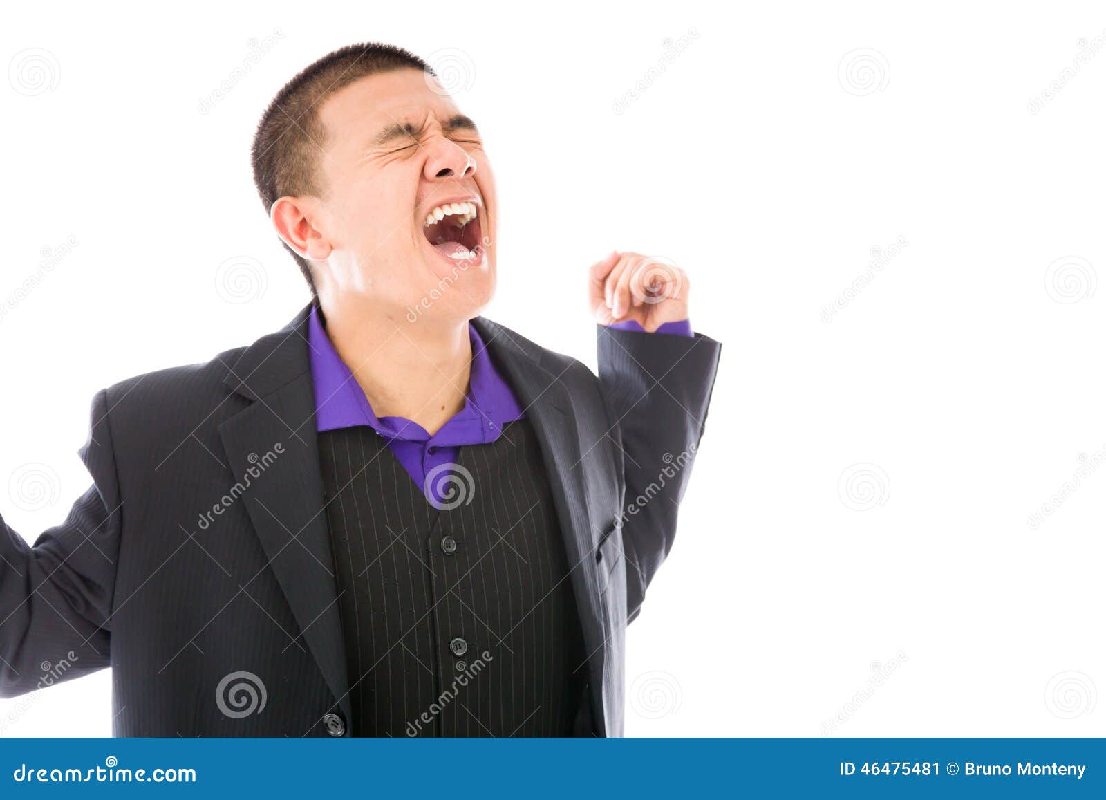 Model Isolated on Plain Background Screaming Stock Image - Image of ...