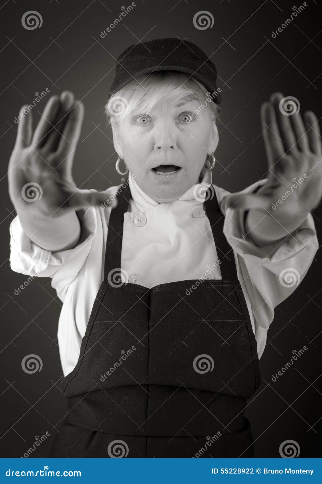 Model Isolated on Plain Background Stop Sign with Stock Photo - Image ...