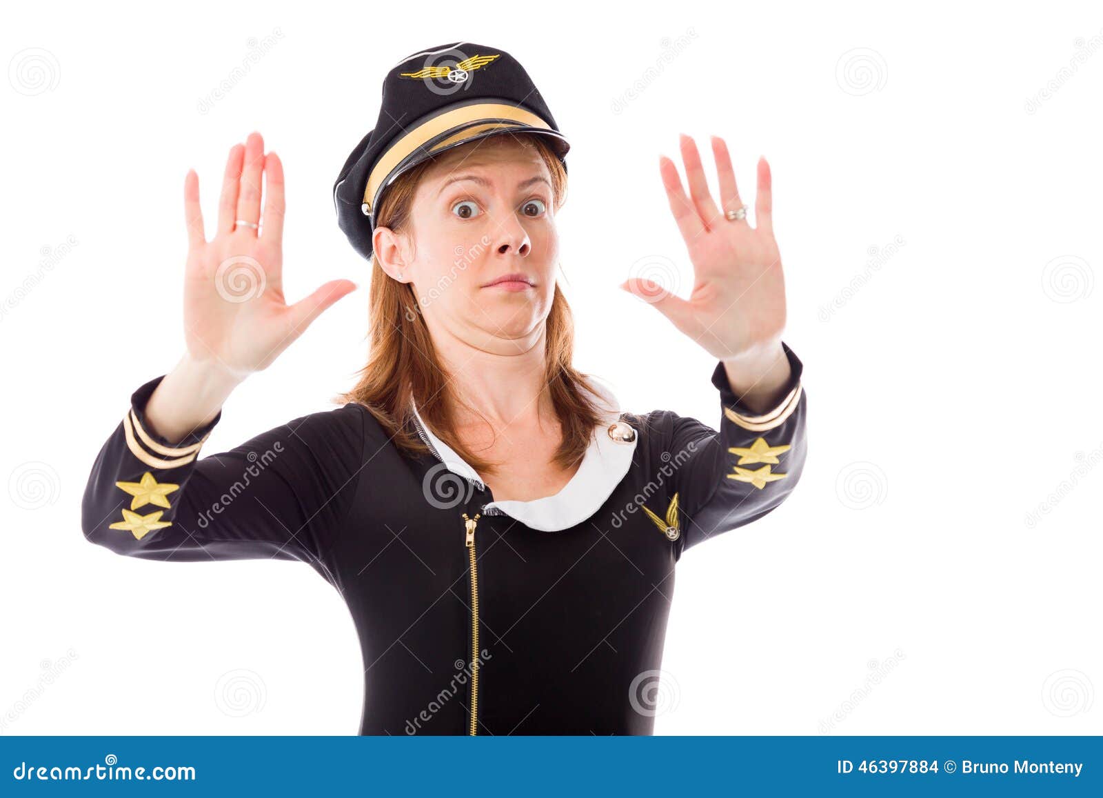 Model Isolated on Plain Background Stop Sign with Stock Photo - Image ...