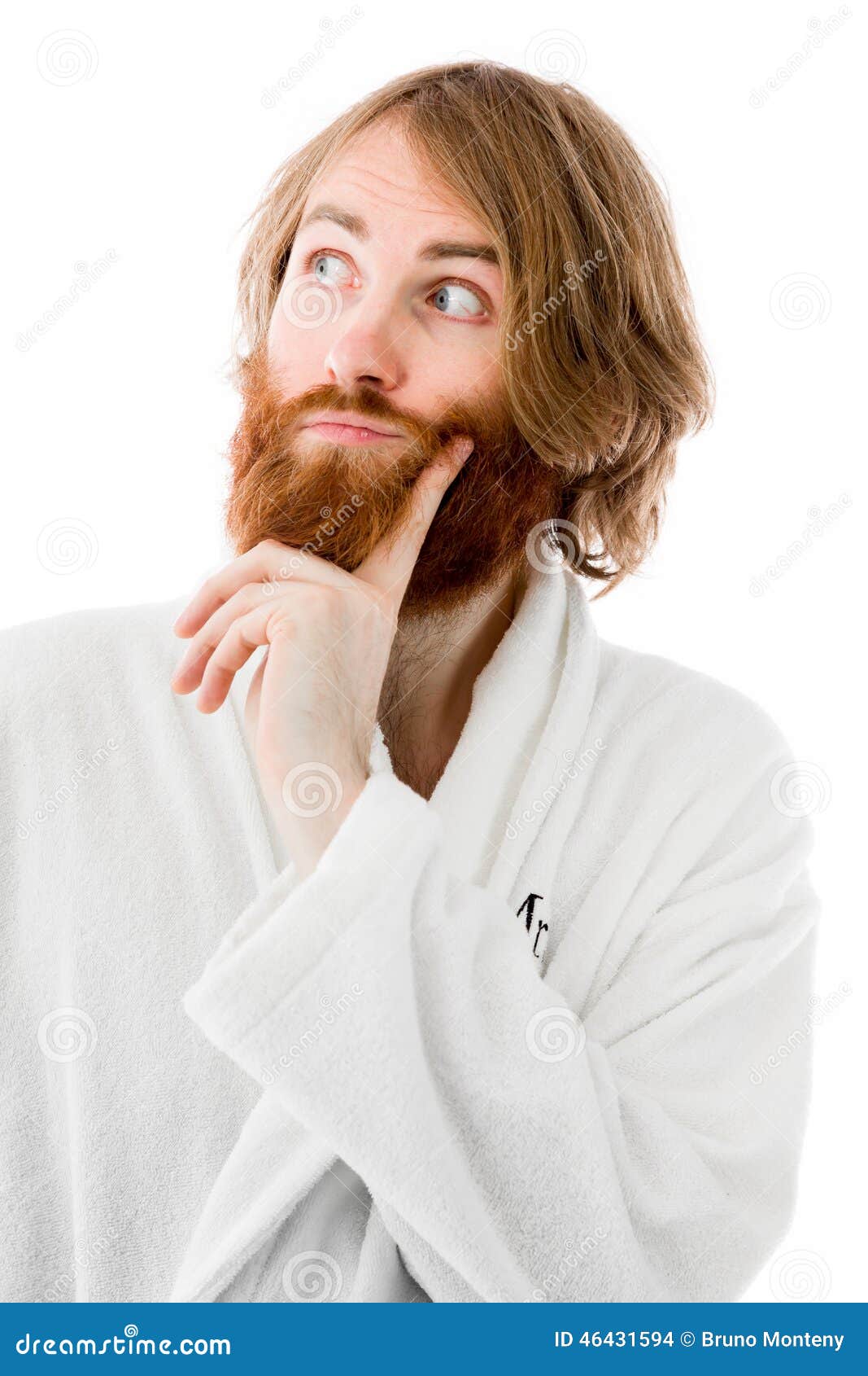 Model Isolated on Plain Background Thinking Stock Photo - Image of ...