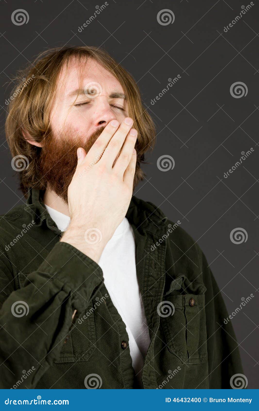 Model Isolated on Plain Background Tired Bored Stock Photo - Image of ...