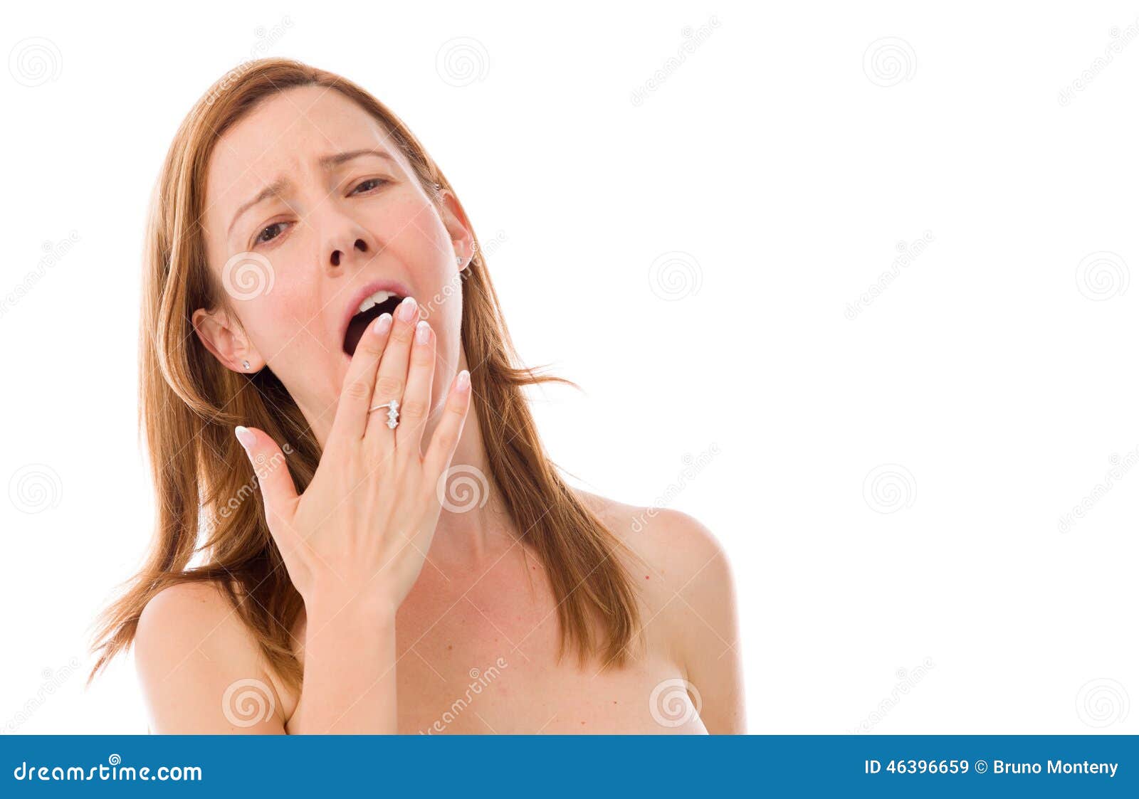 Model Isolated on Plain Background Tired Bored Stock Image - Image of ...