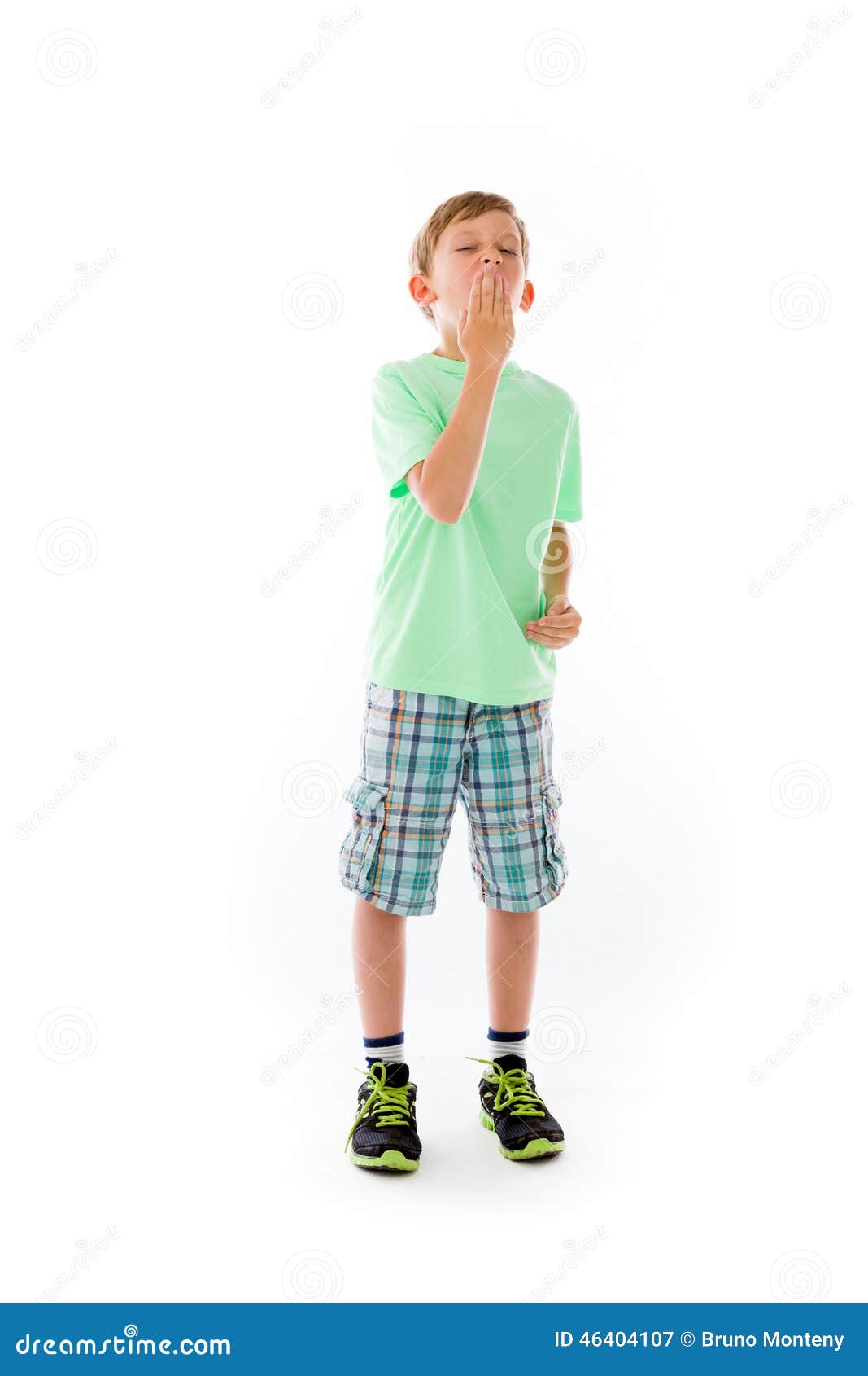 Model Isolated on Plain Background Tired Bored Stock Image - Image of ...